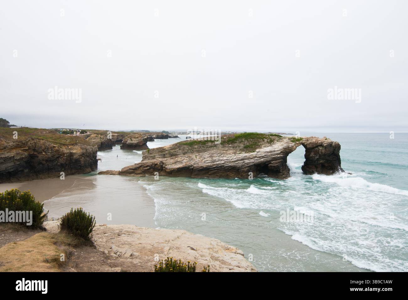 Beautiful natural arch at Cathedrals beach, Lugo, Galizia Stock Photo ...