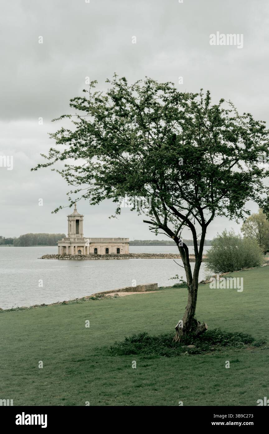 Normanton old english Church on Rutland Waters Stock Photo - Alamy