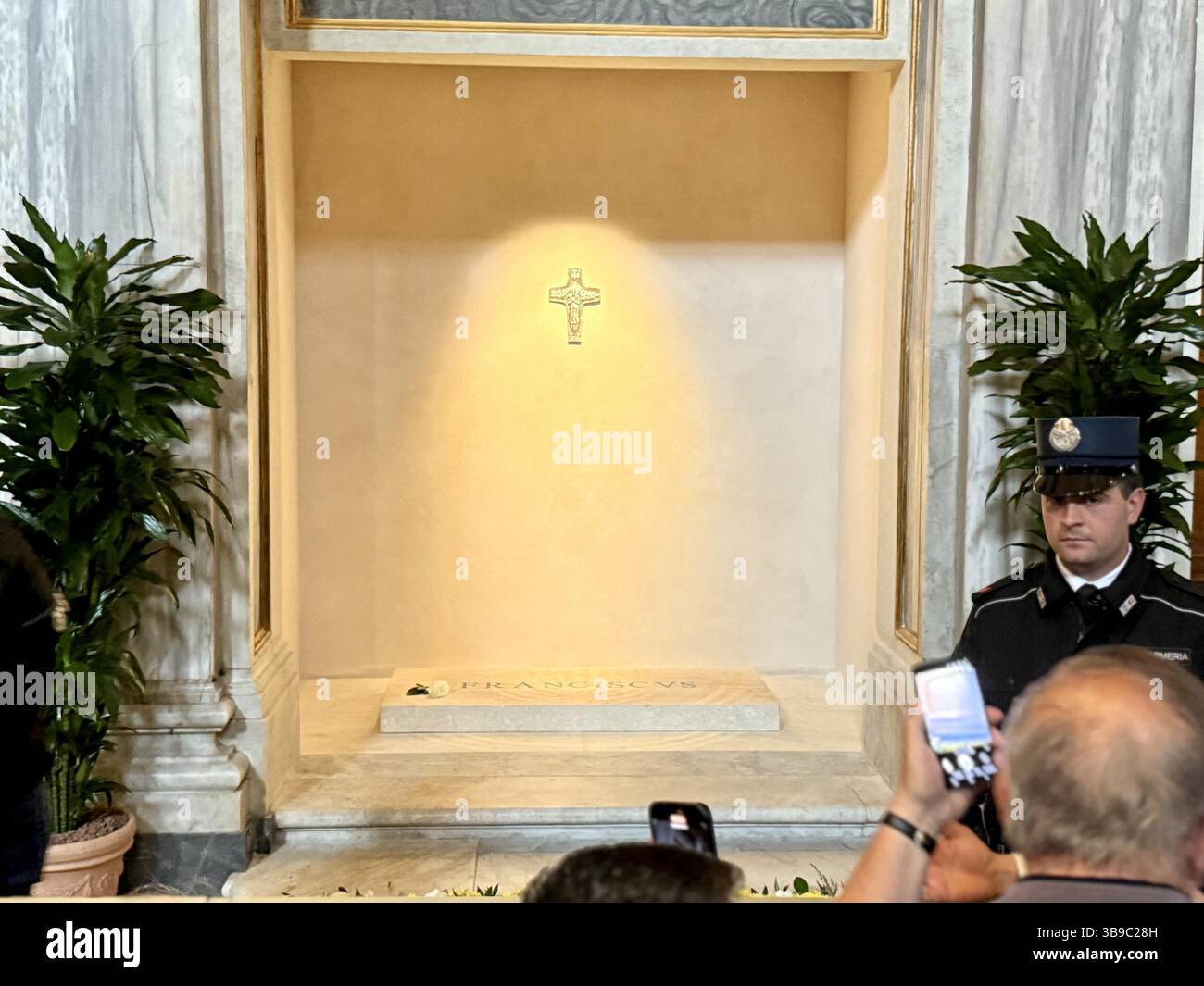 Photo taken at St. Mary Major in Rome on May 6, 2025, shows the grave ...