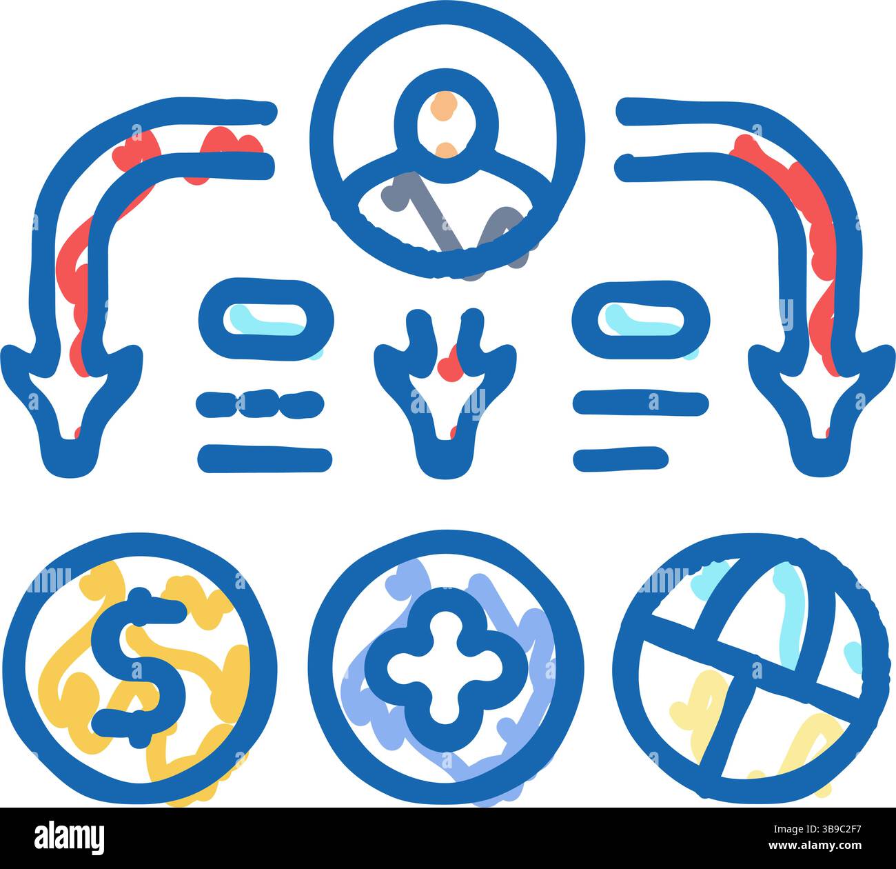 health and safety management business icon doodle illustration Stock ...