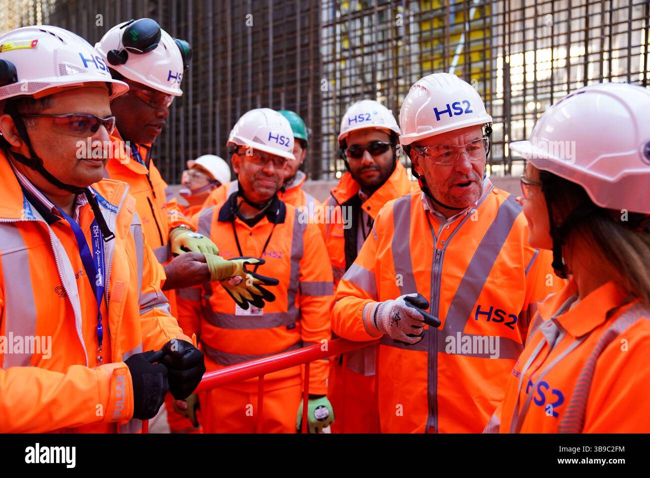HS2 Chief Executive Mark Wild speaks to workers after the boring ...