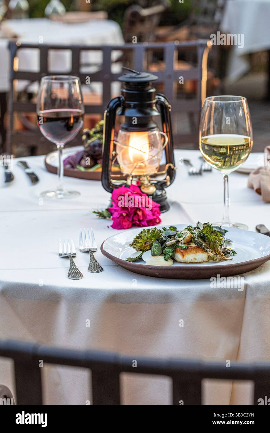Romantic table setting sunset al hi-res stock photography and images ...