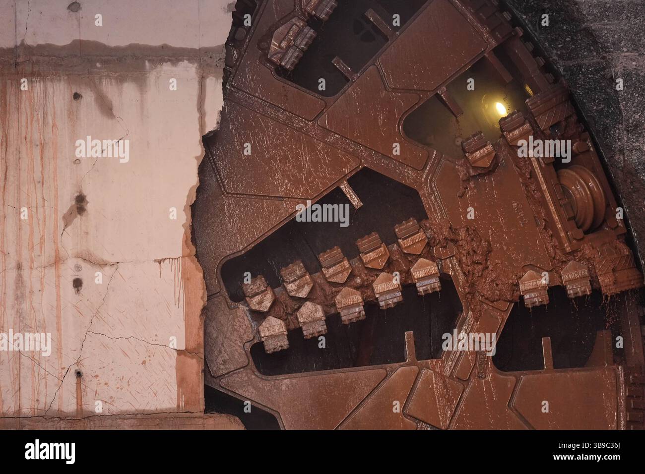 Boring machine Mary Ann breaking through at Washwood Heath depot, 2 ...