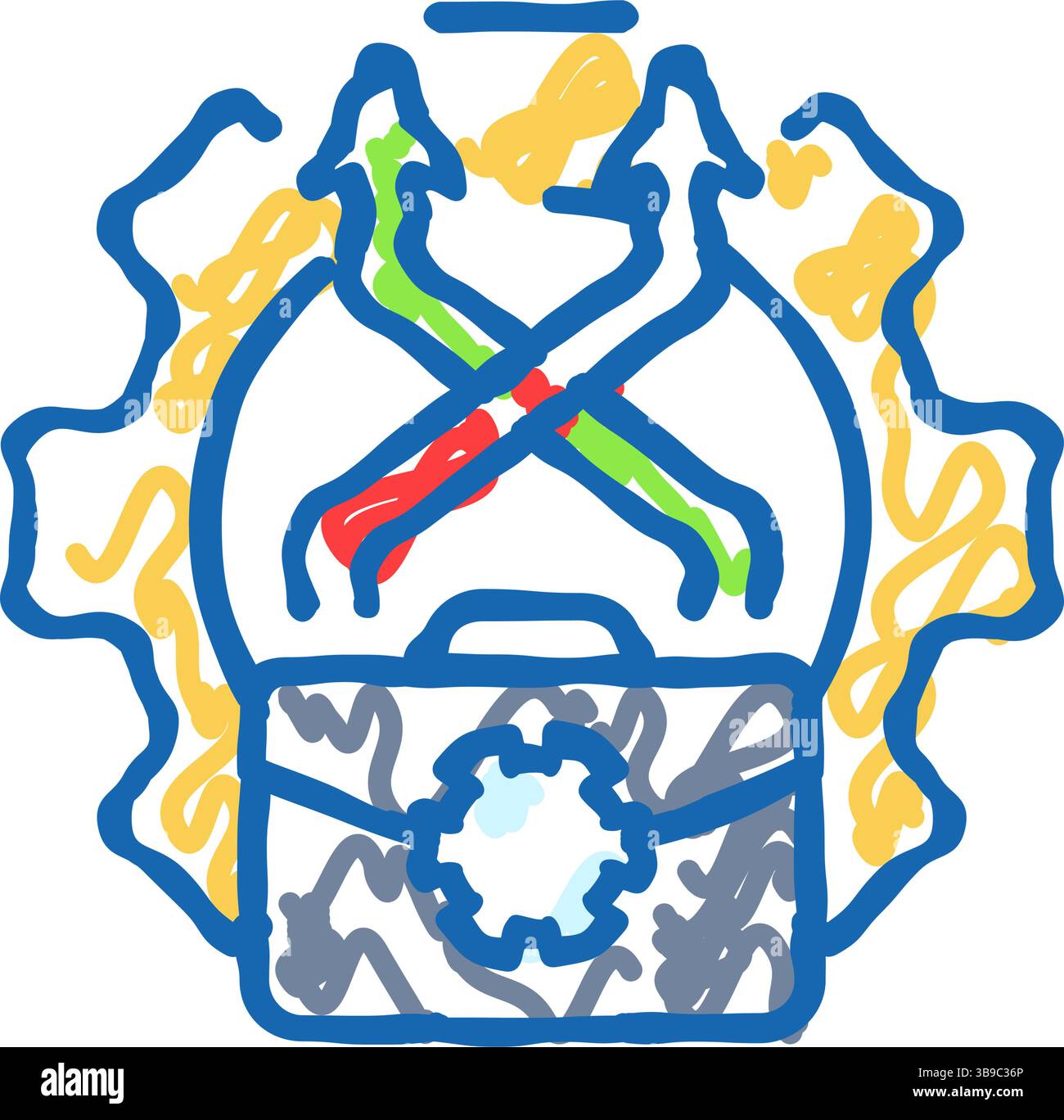 change management business process icon doodle illustration Stock ...
