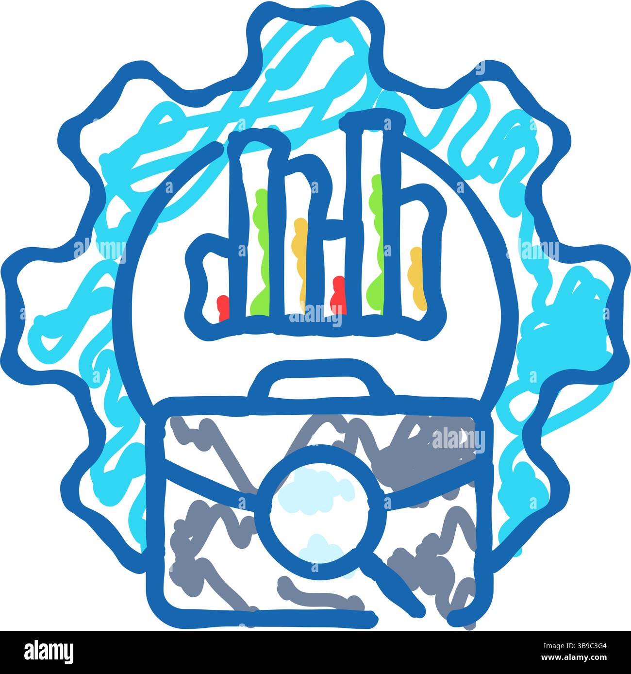 organizational development business process icon doodle illustration ...