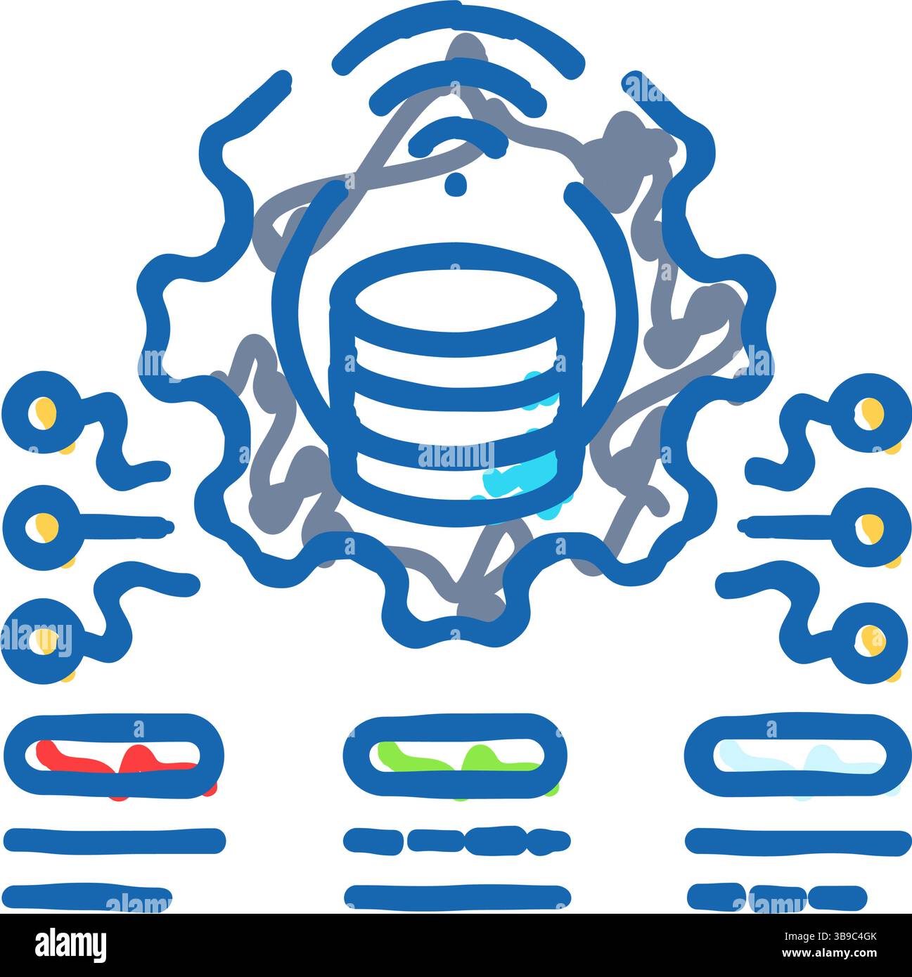 system integration business process icon doodle illustration Stock ...
