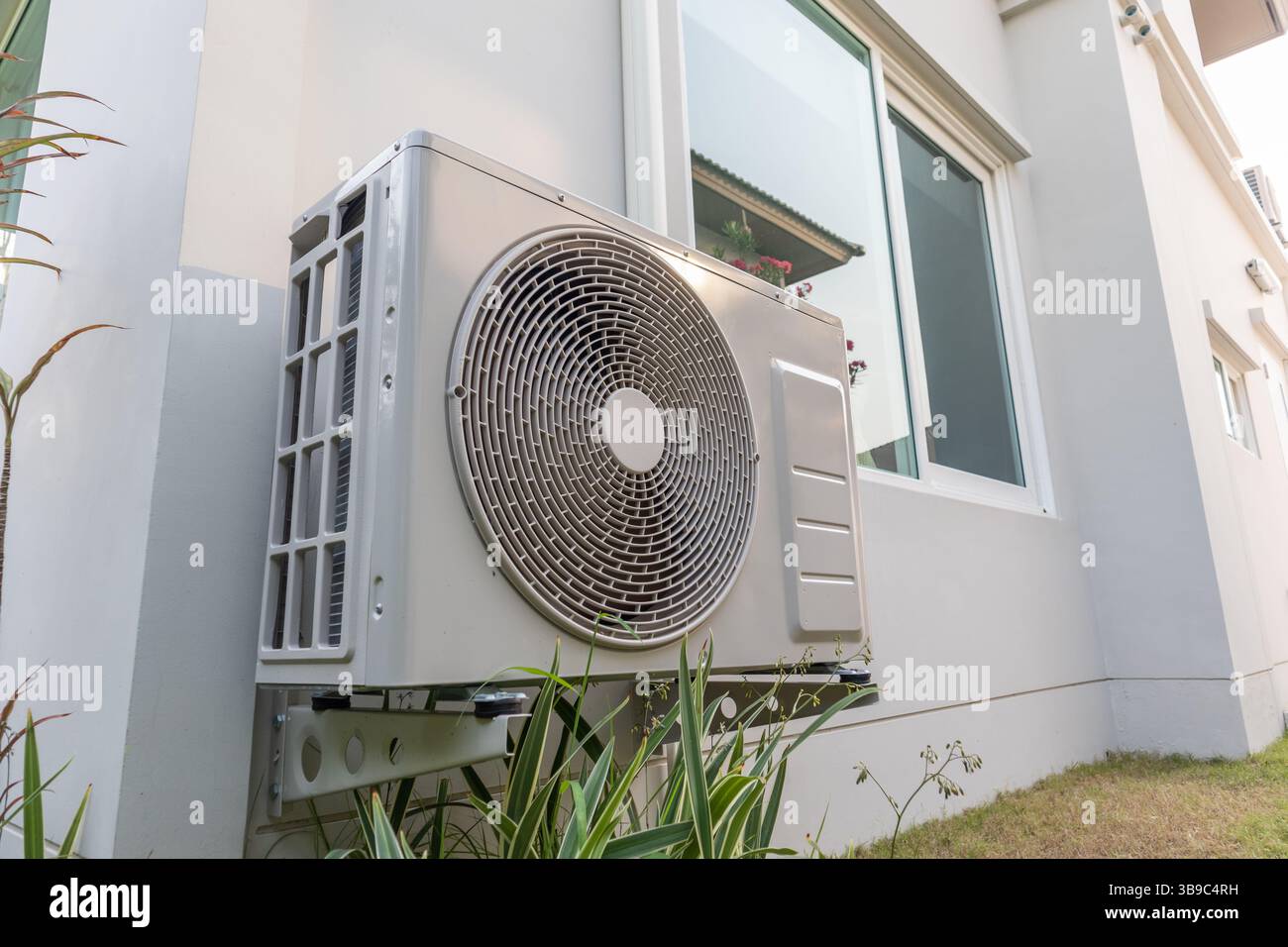 Air condition outdoor unit compressor install outside the house Stock ...