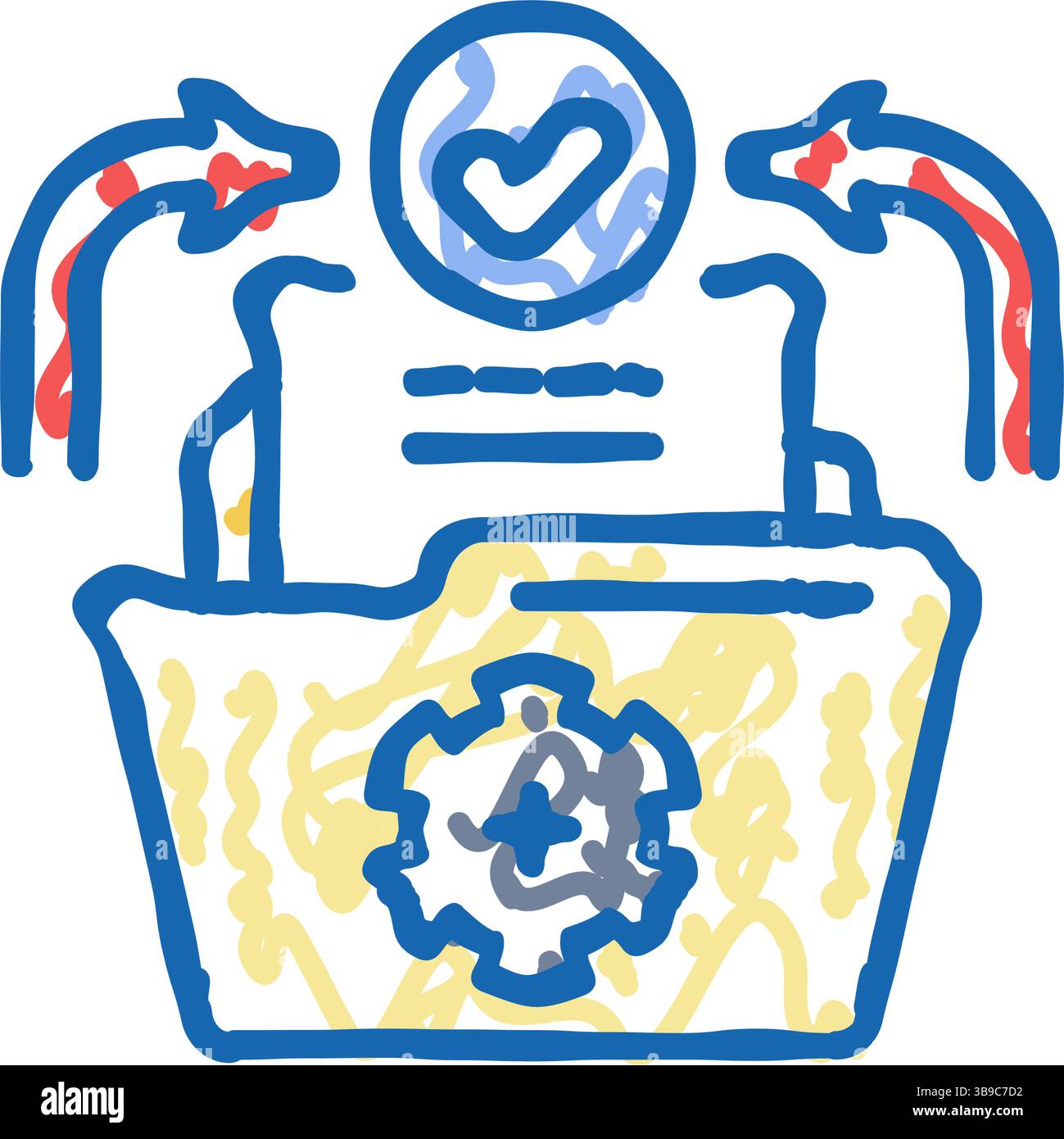 standardization business process icon doodle illustration Stock Vector ...