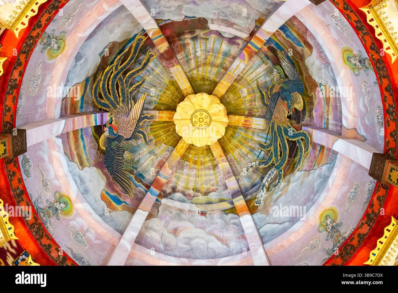 Colorful ornate domed ceiling of Japanese temple Stock Photo - Alamy