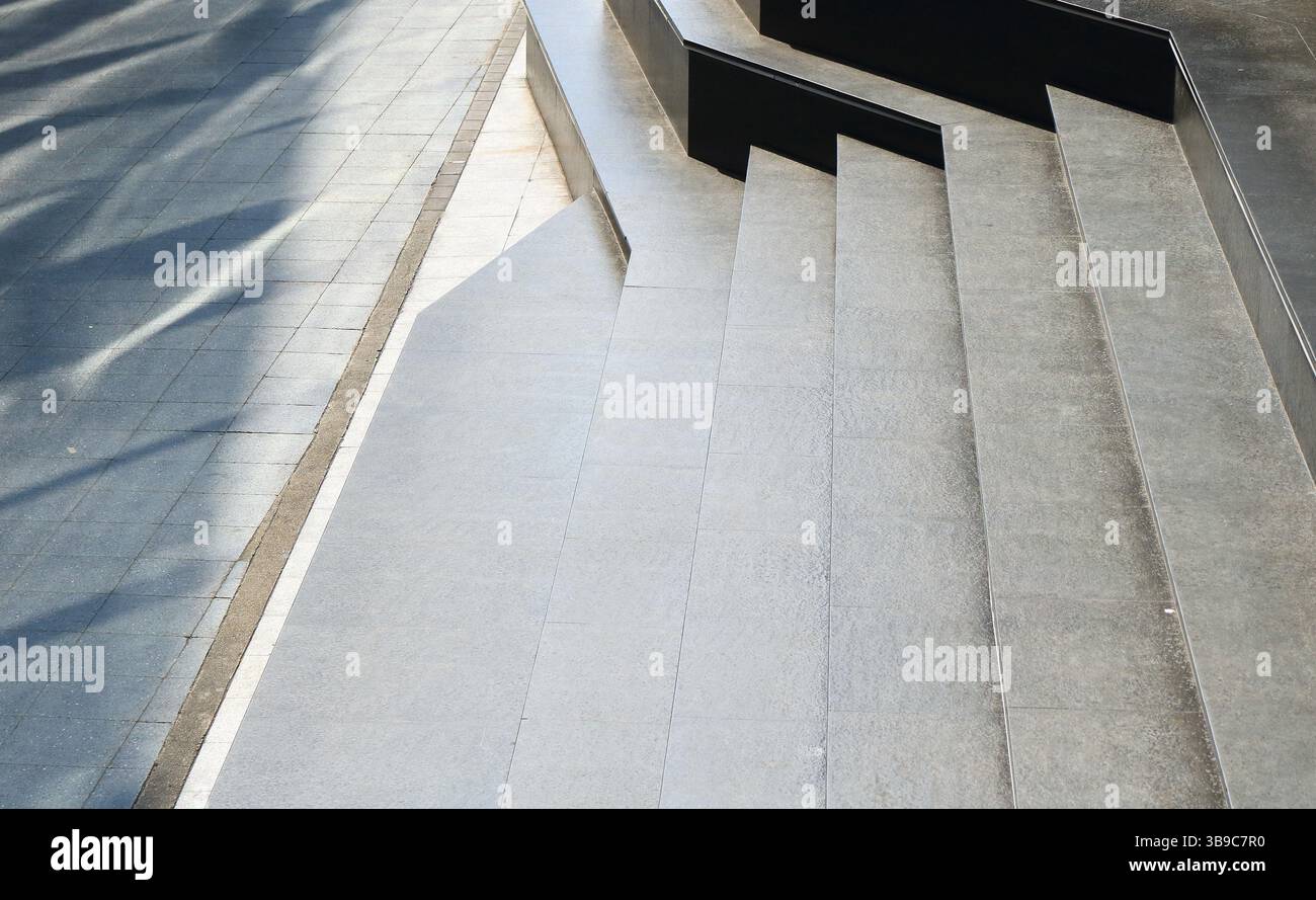 Modern concrete stairs in the garden. Gray concrete stairs modern ...