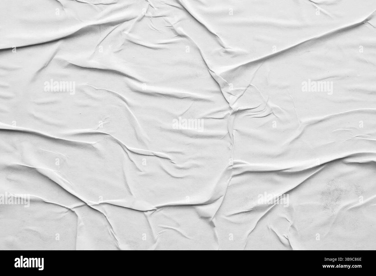 Blank white crumpled and creased paper poster texture background Stock ...