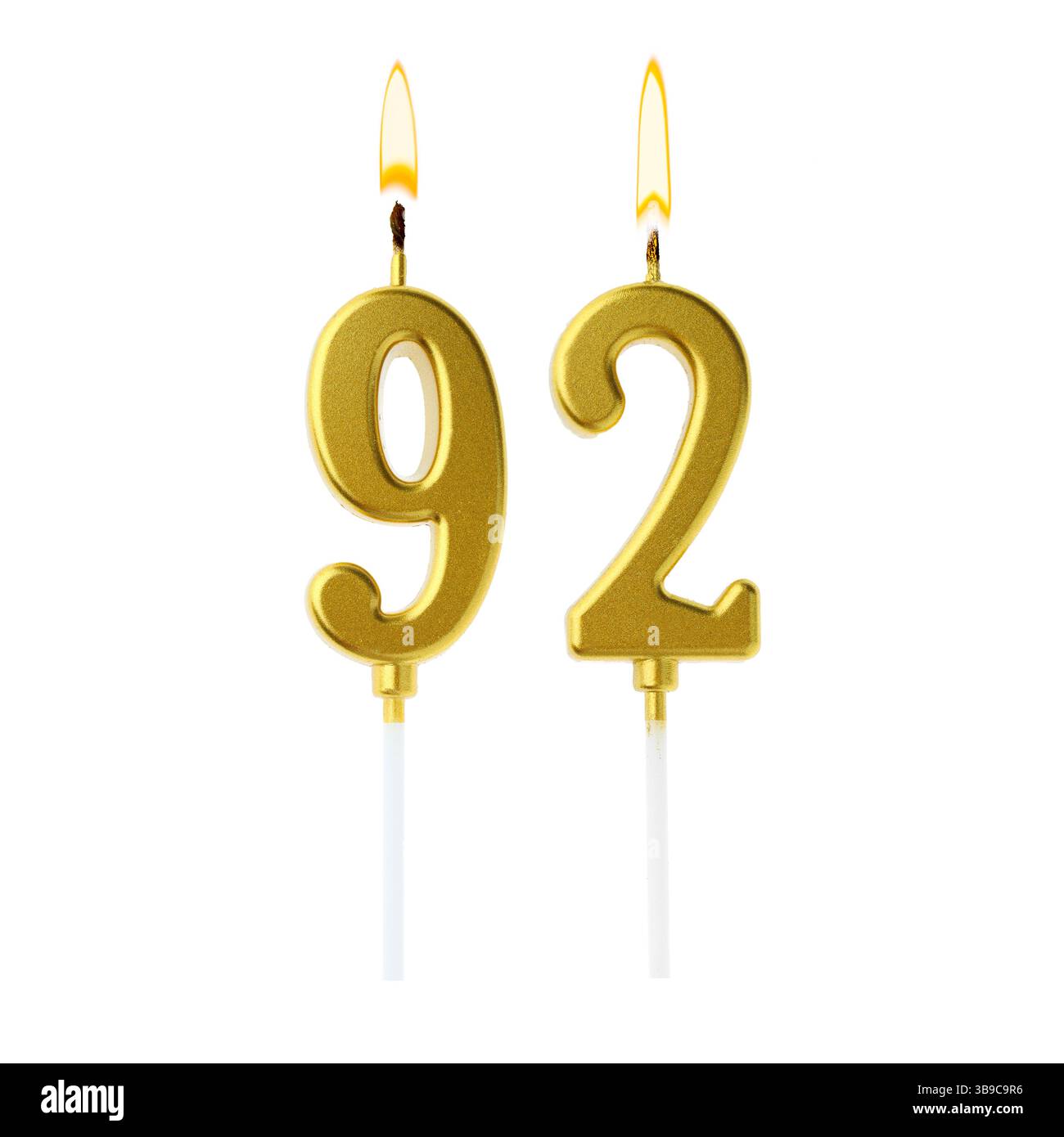 Birthday cake candles number 92 hi-res stock photography and images - Alamy