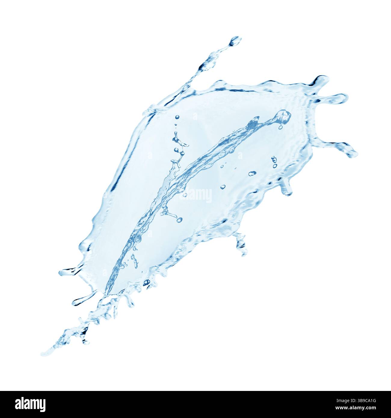 Tree leaf made of water flow isolated on white Stock Photo - Alamy