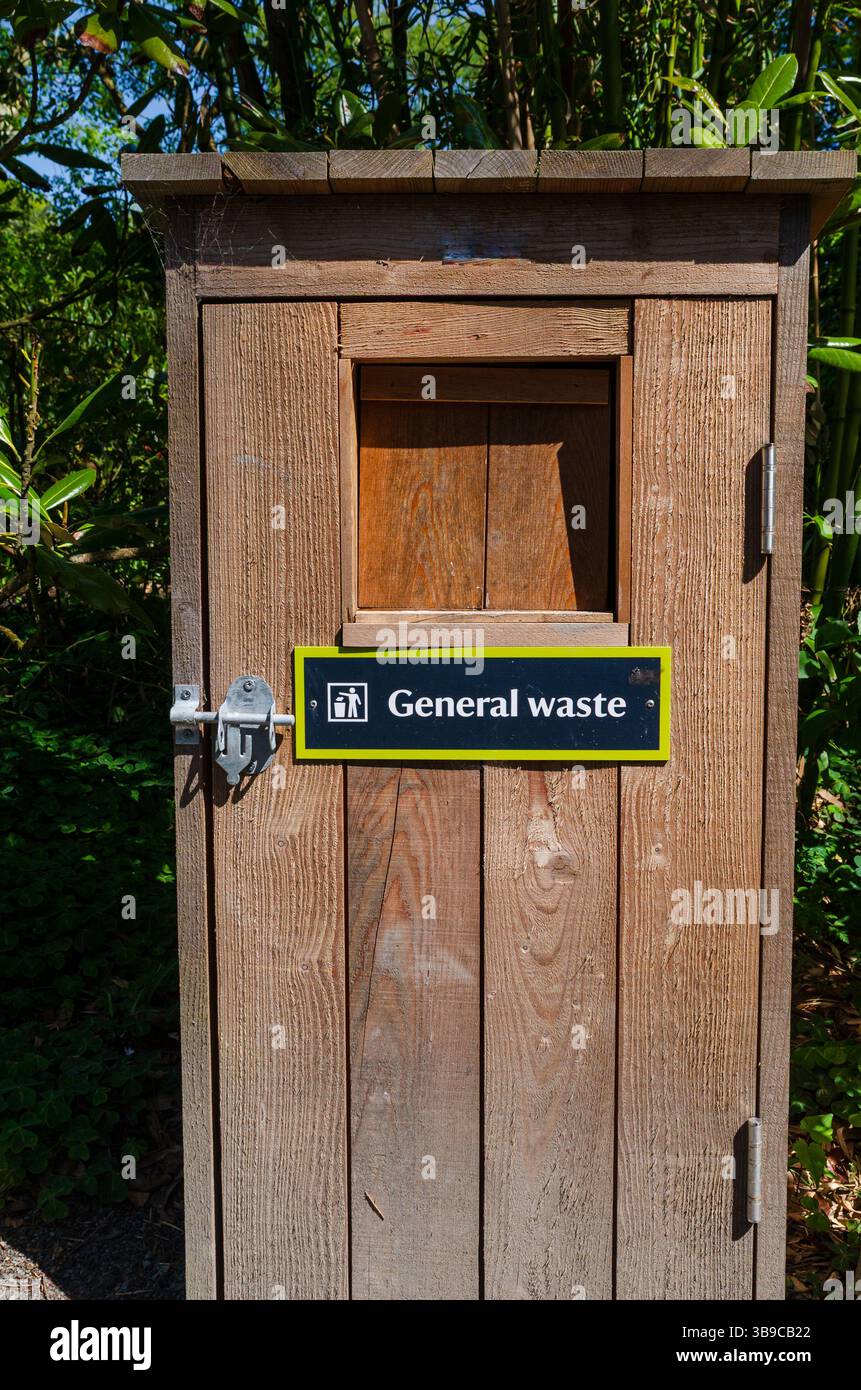 Wooden general waste bin for visitors to a country to dispose of their ...