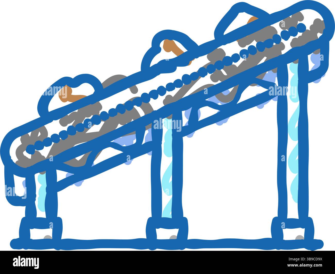 conveyor system mining icon doodle illustration Stock Vector Image ...
