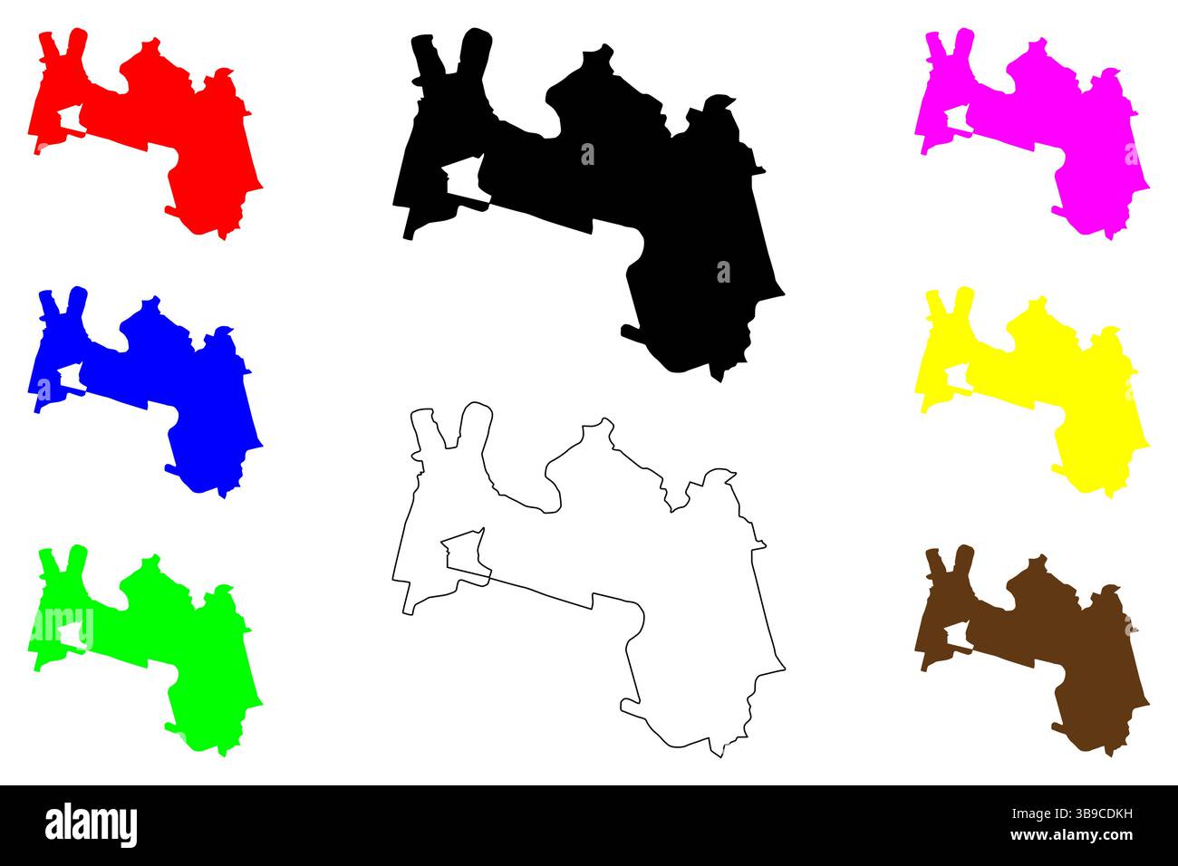 Ramagundam city (Republic of India, State of Telangana) map vector ...