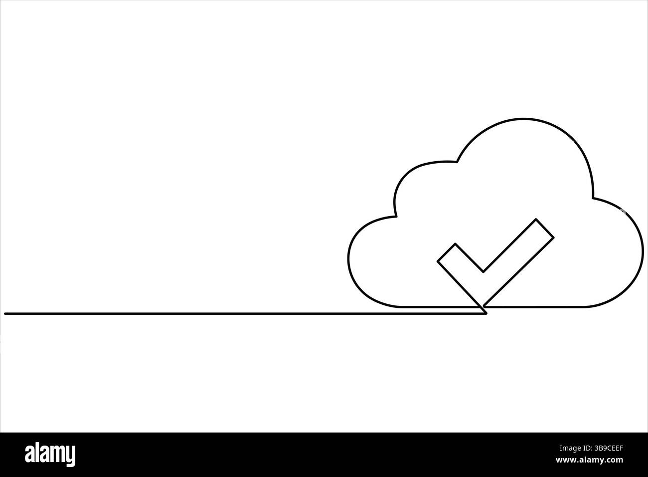Continuous one line drawing of check mark. Tick single line icon. Check ...