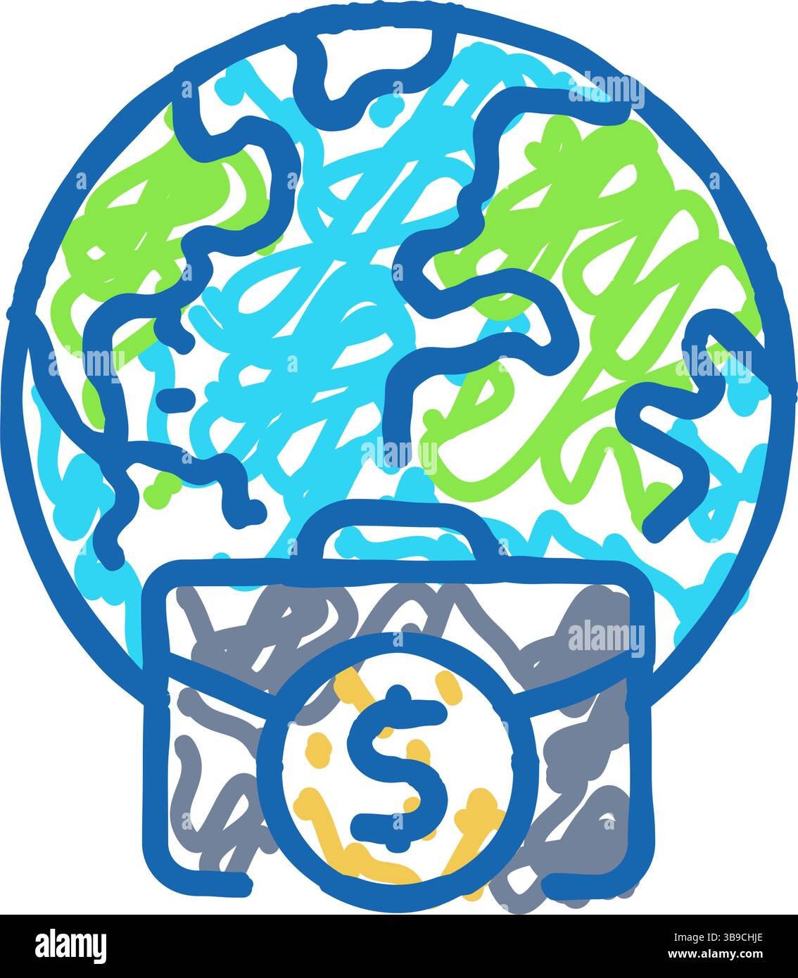 globalization modern business icon doodle illustration Stock Vector ...