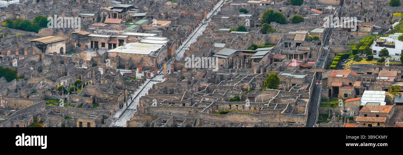 Aerial View of Ancient Ruins of Pompeii in Italy with Grid Layout Stock ...
