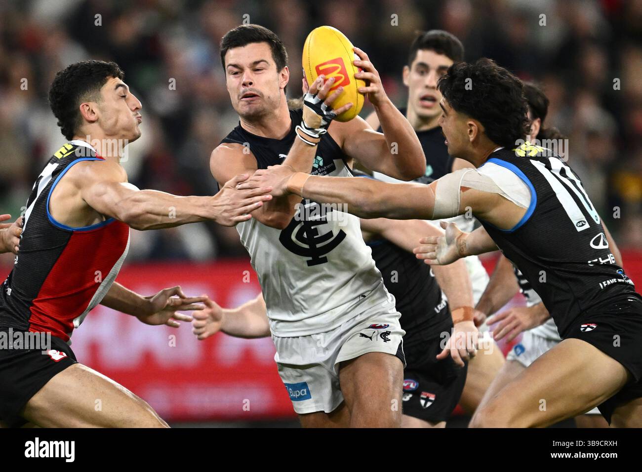 Melbourne, Australia. 09th May, 2025. Jack Silvagni of Carlton during the AFL Round 9 match ...