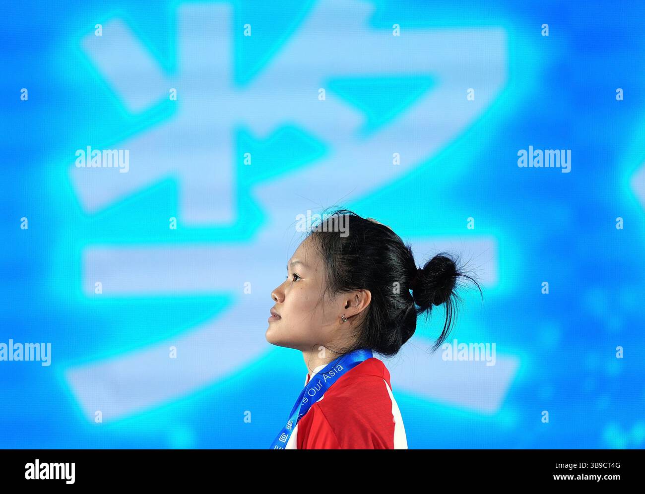 Jiangshan, China's Zhejiang Province. 9th May, 2025. Zhao Jinhong of China reacts during the ...