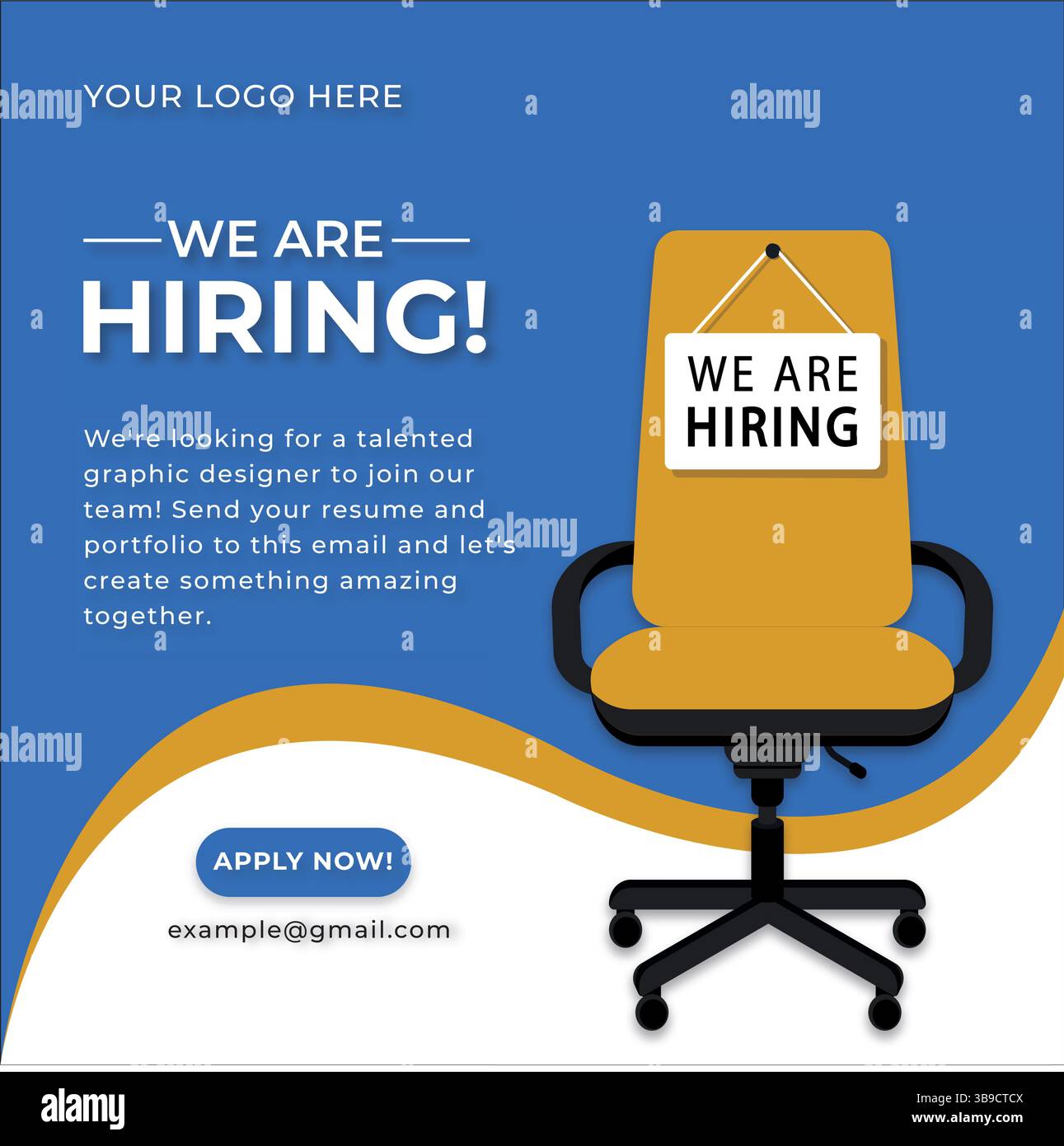 We Are Hiring Social Media Post Design Template Stock Vector Image & Art - Alamy