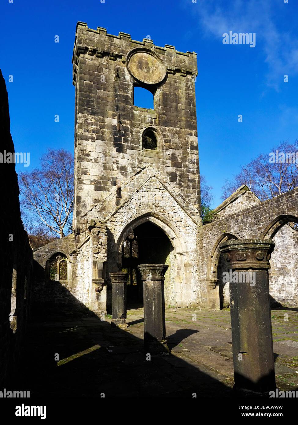 The ruin of St Thomas a Becket Church at Heptonstall near Hebden Bridge ...