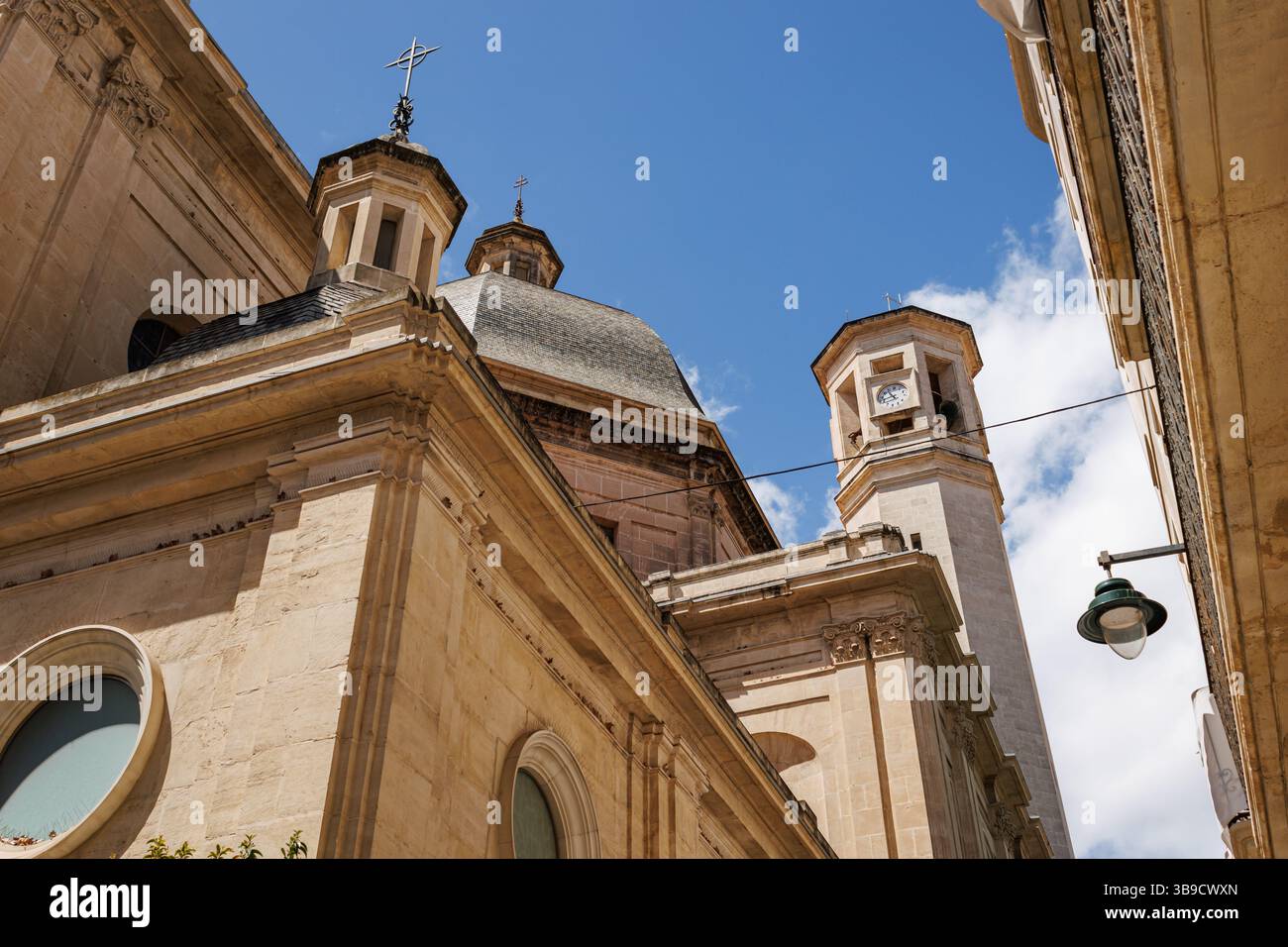 Alcoy, Spain, 05-04-2025: Dome bell tower and towers of the Church of ...