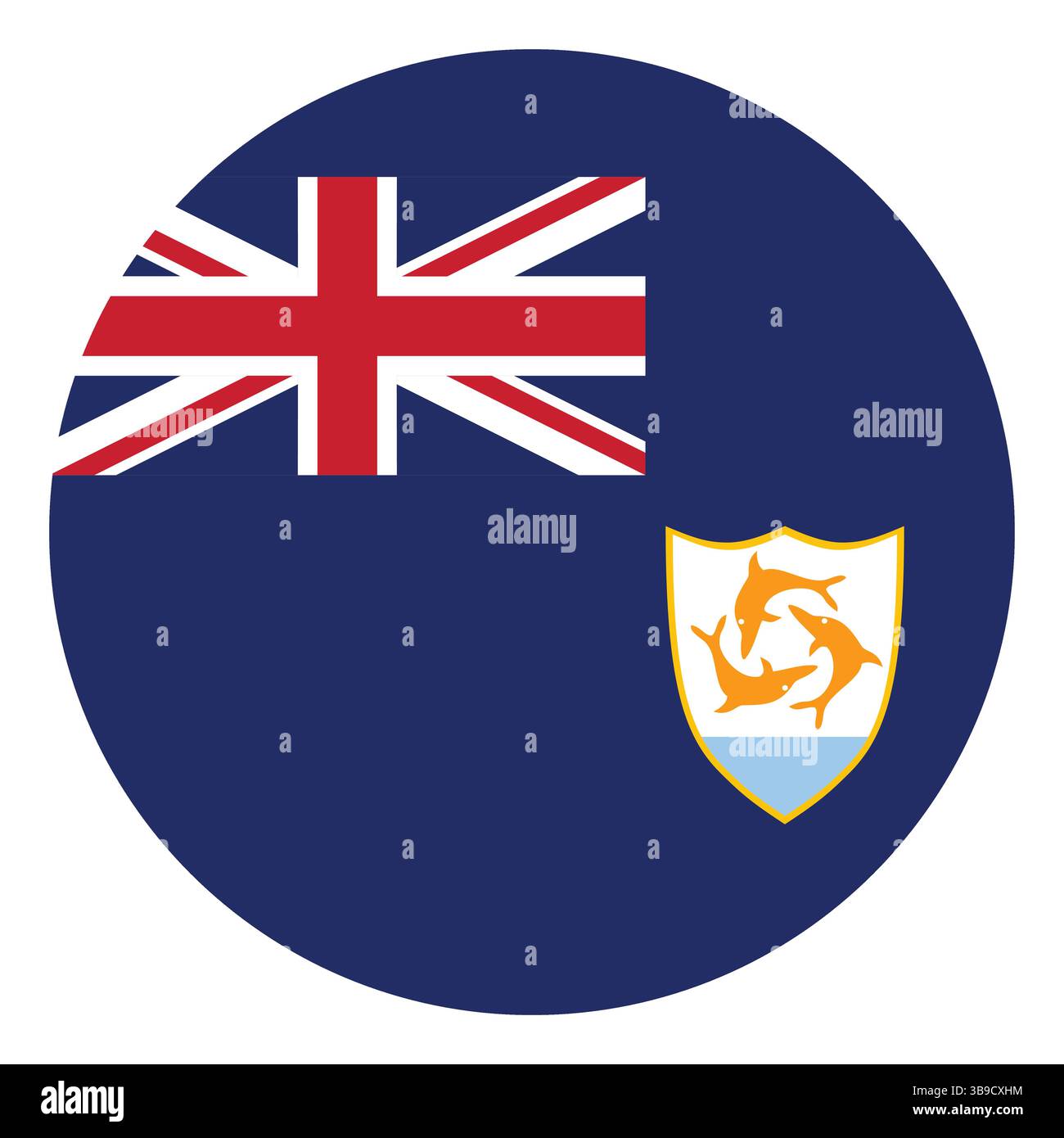 Anguilla flag. Button flag icon. Standard color. Circle icon flag ...