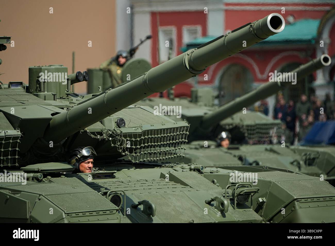 Russian T-90M tanks roll along Red square during the Victory Day ...