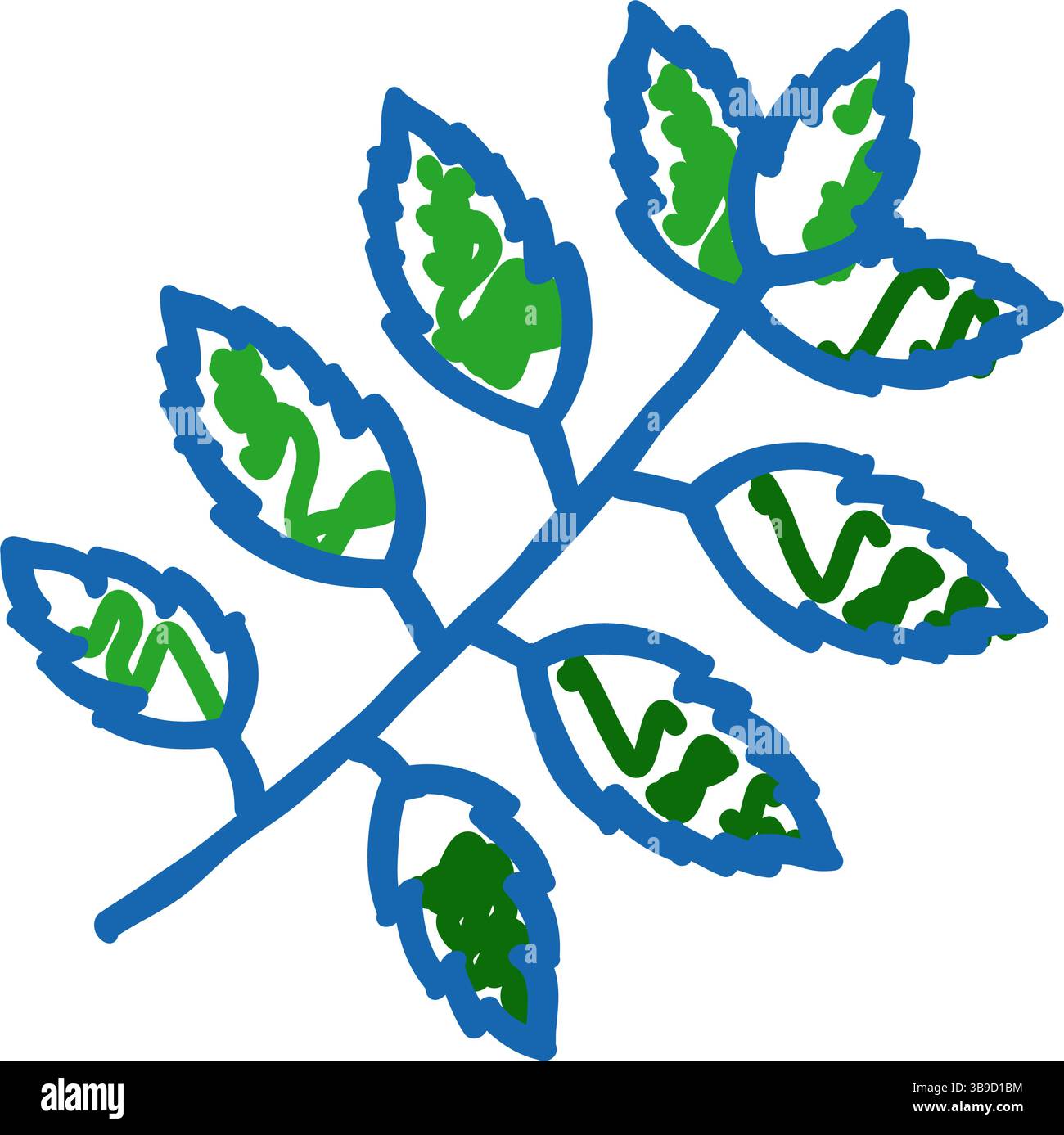 neem leaves ayurvedic herb icon doodle illustration Stock Vector Image ...