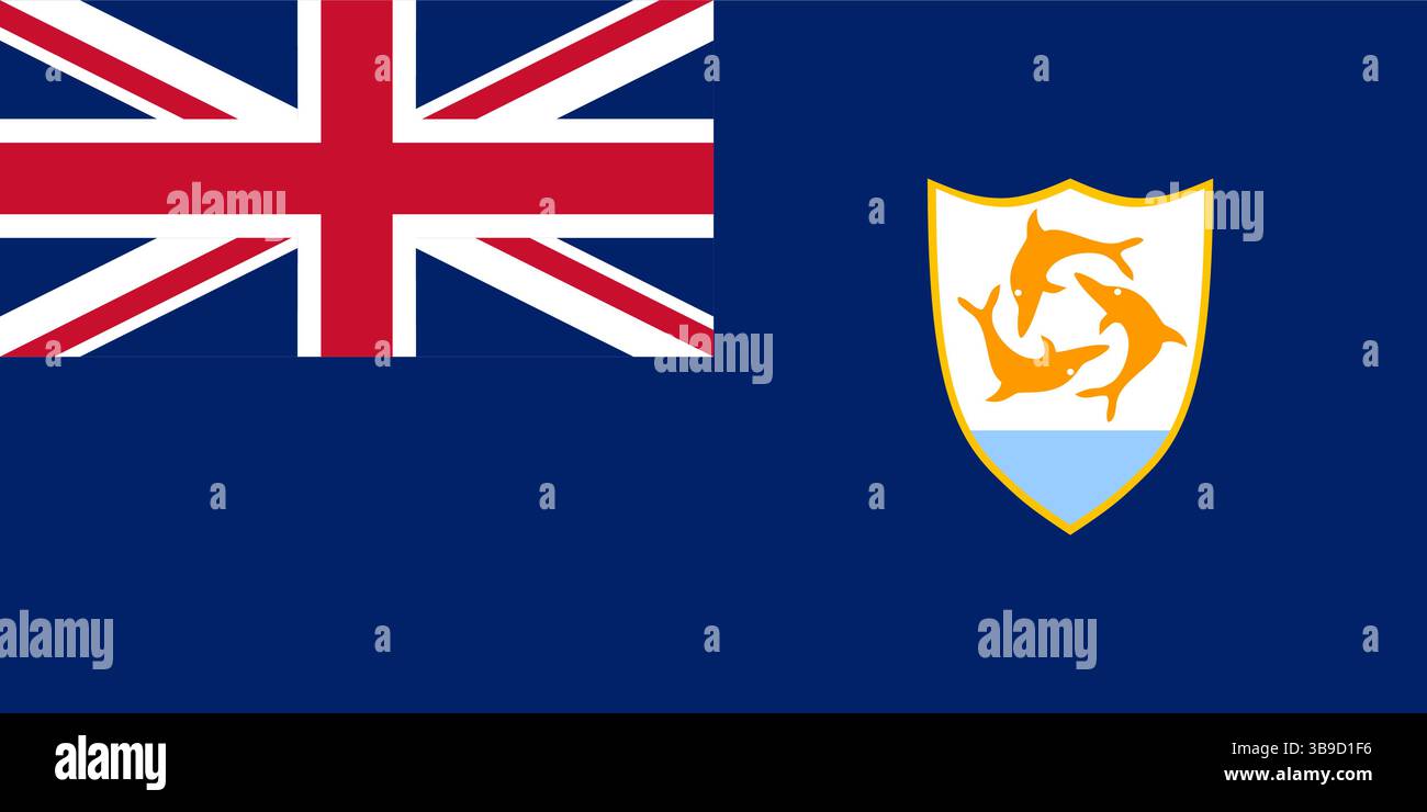 Flag of Anguilla. Anguilla flag official colors and proportion digital ...