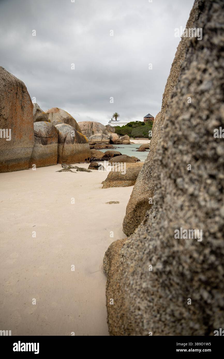 A scenic view of Boulders Beach in Cape Town, South Africa, featuring ...