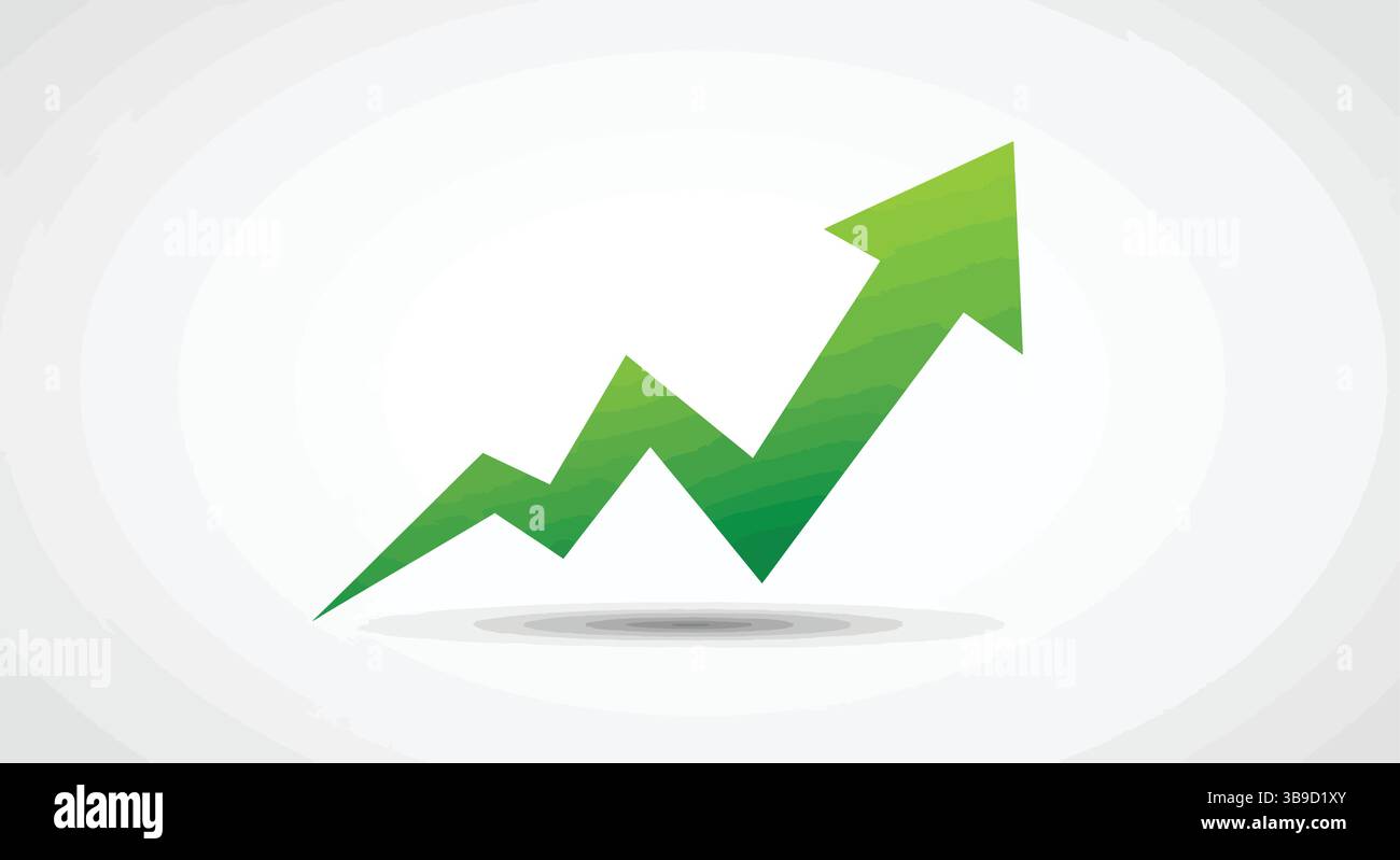 Green Upward Growth Arrow Icon – Financial Success and Eco-Friendly ...