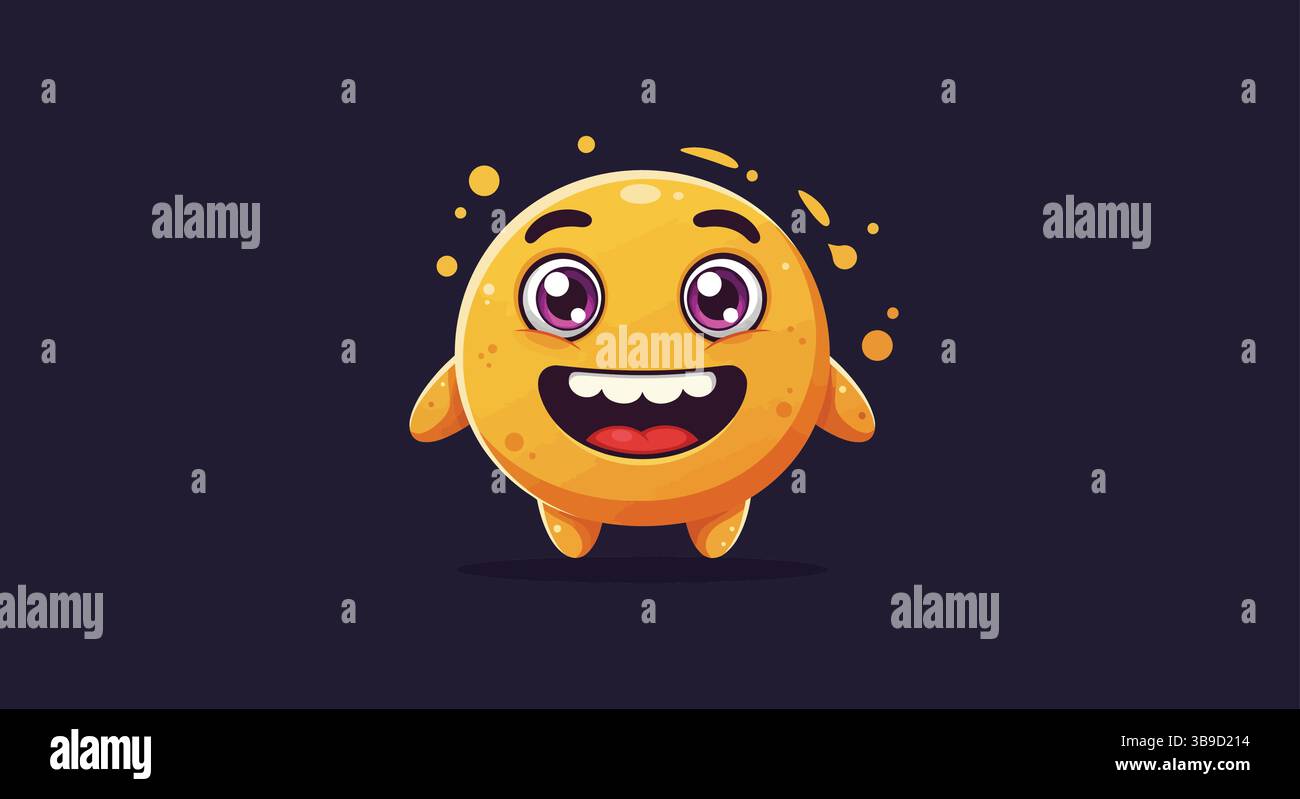 Cheerful Emoji with Open Arms – Friendly Line Art Character Expressing ...
