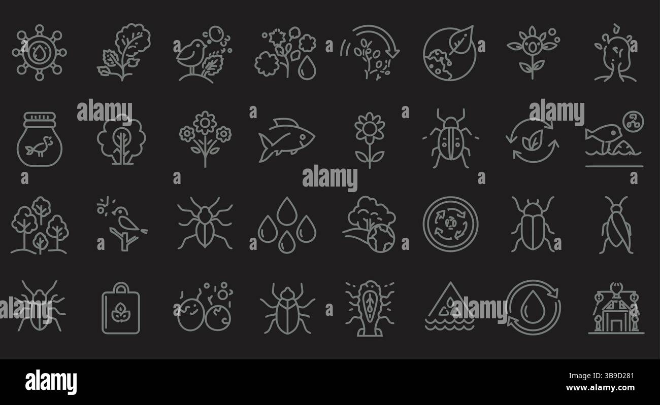 Nature Eco-Friendly Line Icons Set – Simple Green Energy, Recycling ...