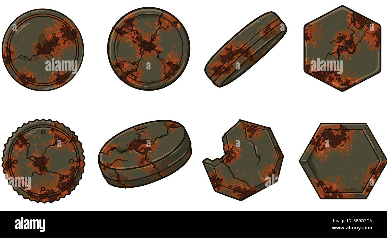 Rusted Metal Ring Washer – Macro Views and Angles of Aged Steel Washer ...