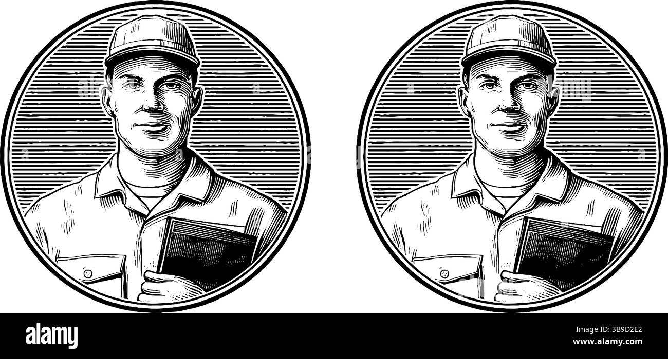 Postman in traditional uniform Stock Vector Images - Alamy