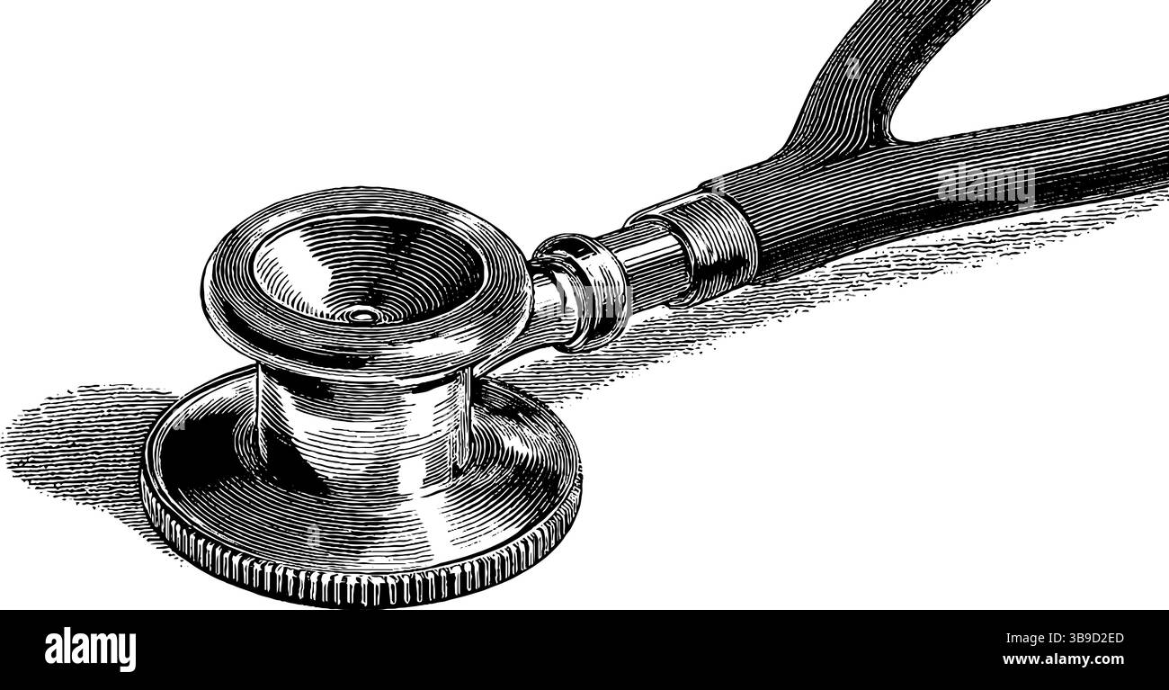 Vintage medical instrument illustration featuring an engraved ...
