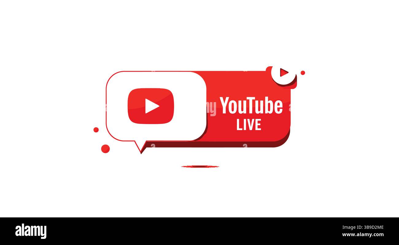 YouTube Live Badge Icon – Red Streaming Symbol with Play Button and ...