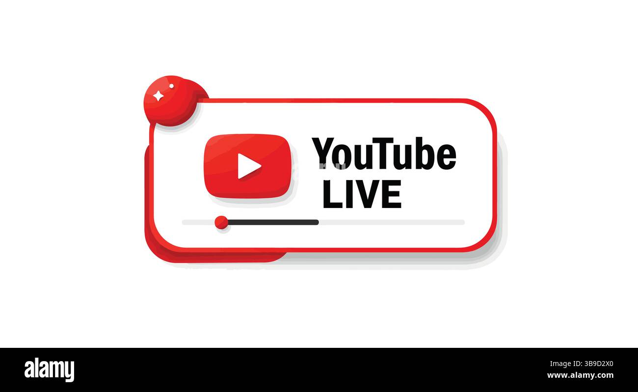 YouTube Live Badge Icon – Red Streaming Symbol with Play Button and ...