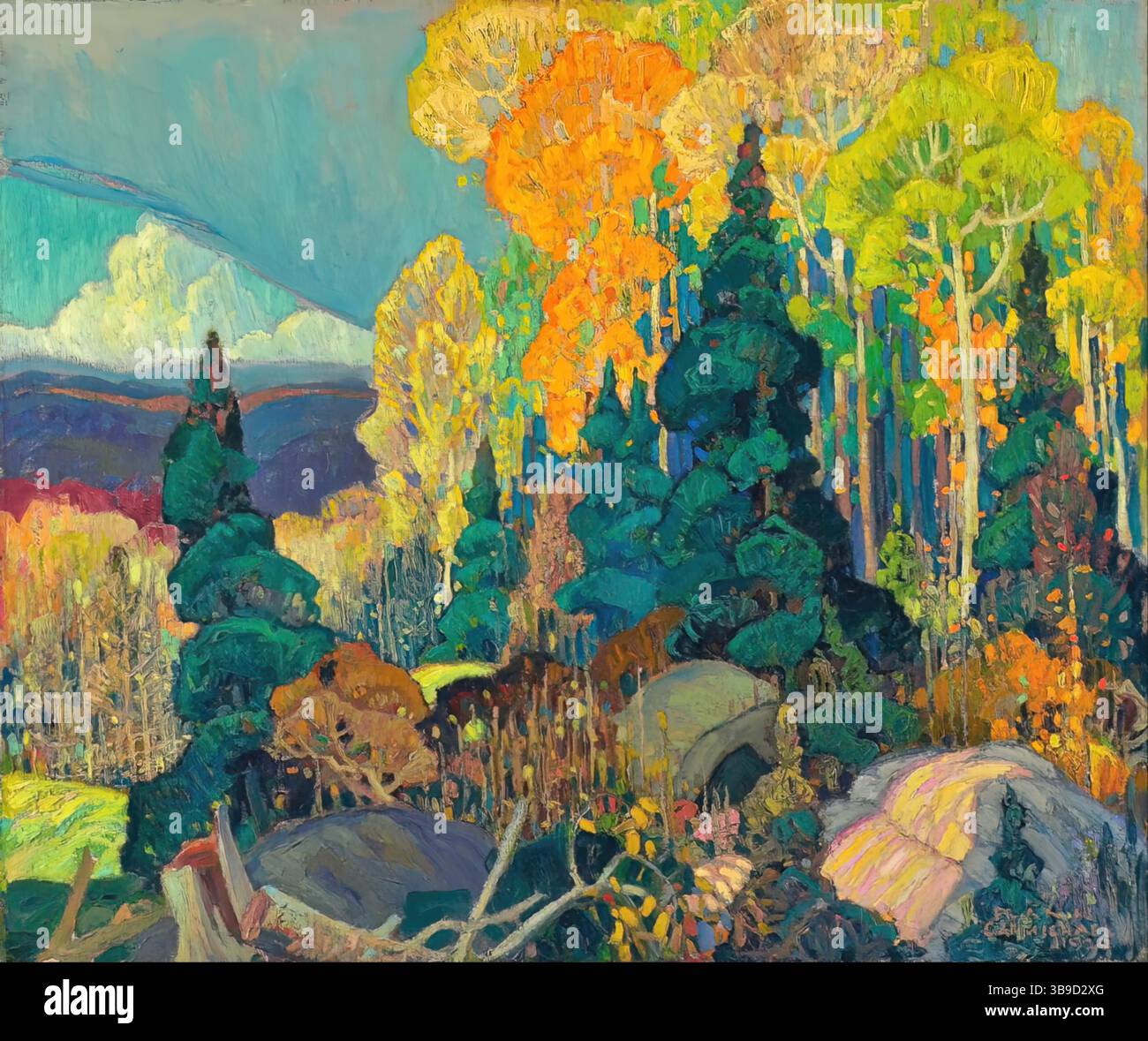 Autumn Hillside, 1920 (Painting) Franklin Carmichael Stock Vector Image ...