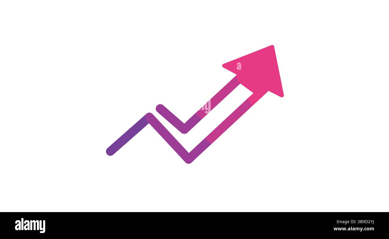 Pink and Purple Upward Arrow Icon – Gradient Growth Symbol for Business ...