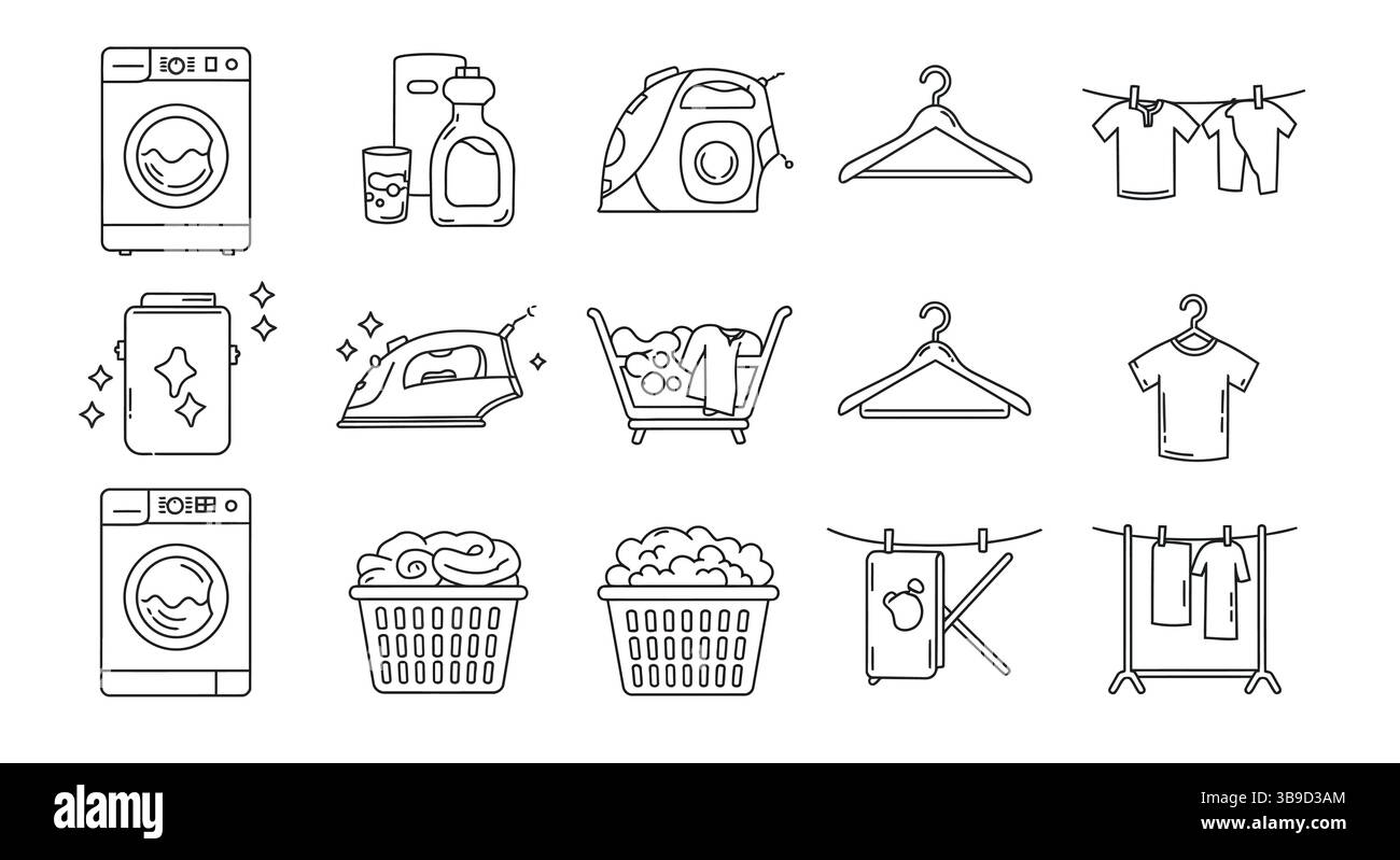 Wash and fold icons hi-res stock photography and images - Alamy