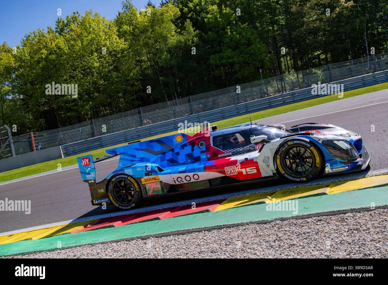 Spa Francorchamps, Belgium. 09th May, 2025. BMW WRT Hypercar pass Througth Les Combes Corner ...