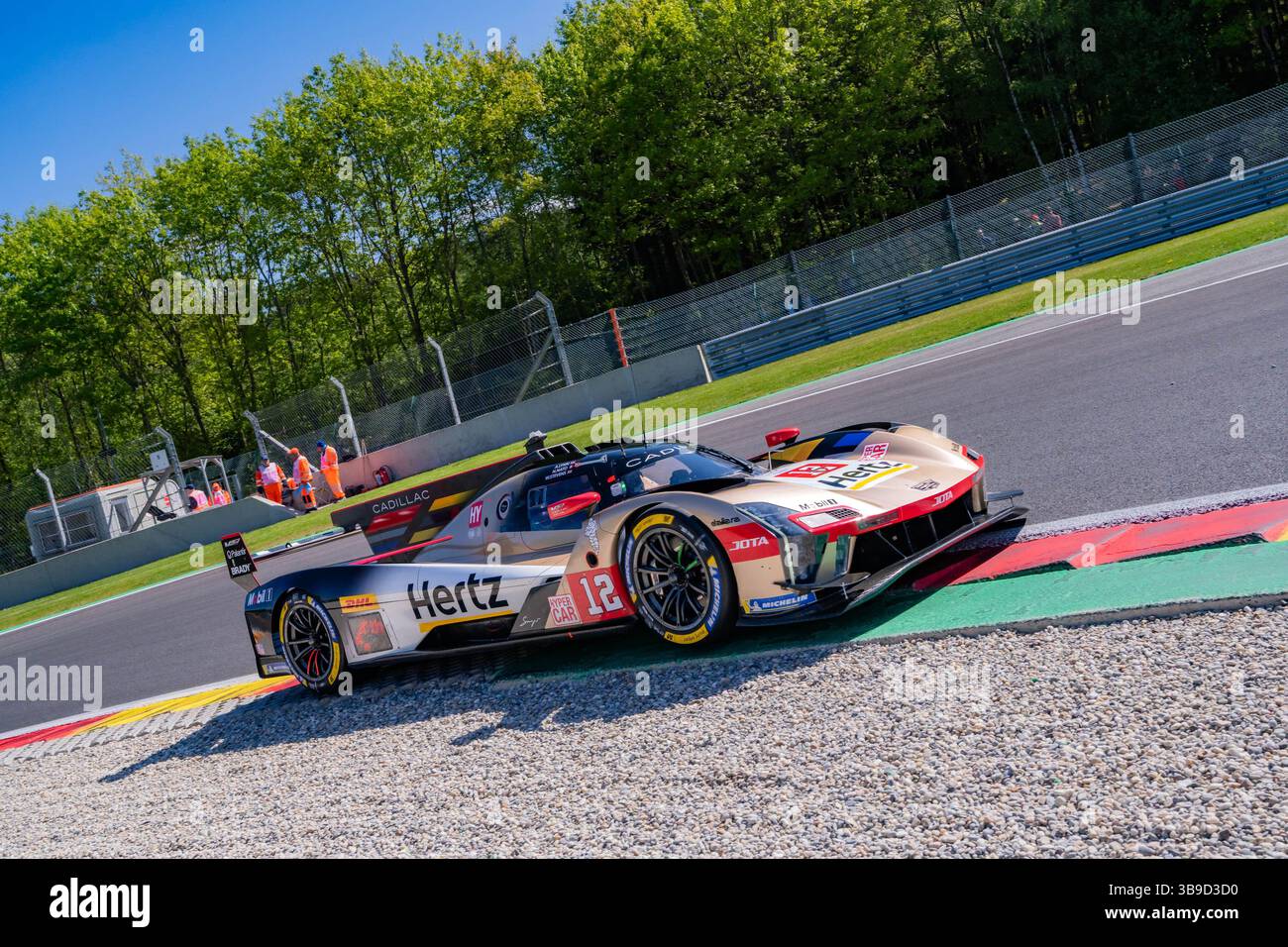 Spa Francorchamps, Belgium. 09th May, 2025. Cadillac Jota Team Hypercar pass Througth Les Combes ...