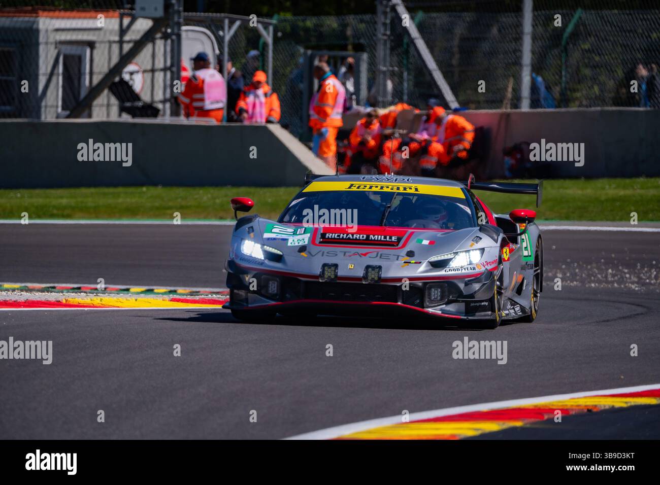 Spa Francorchamps, Belgium. 09th May, 2025. Vista AF Corse Ferrari Team 51 Hypercar pass ...