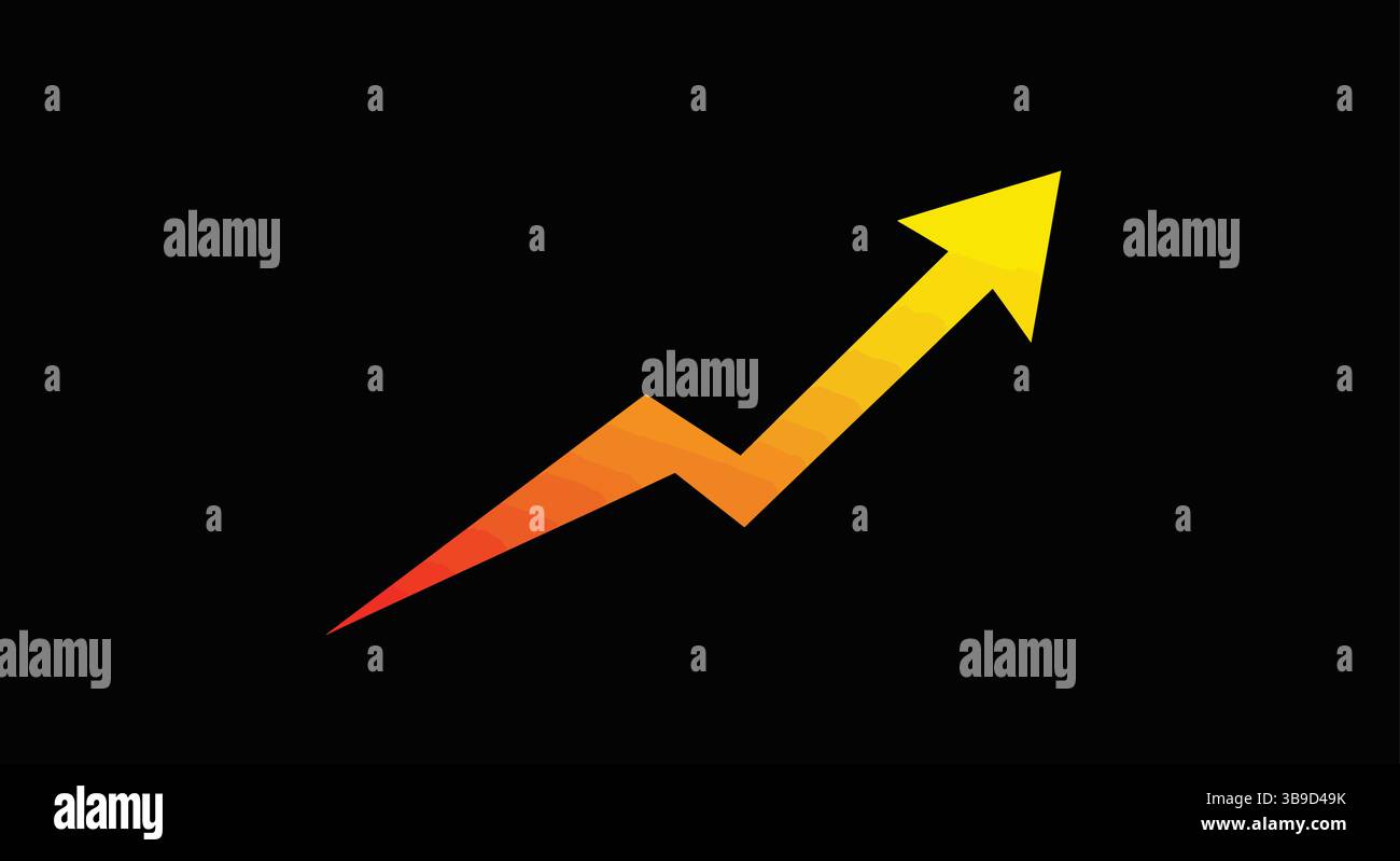 Yellow Upward Arrow Growth Graph – Business Success Chart Icon ...