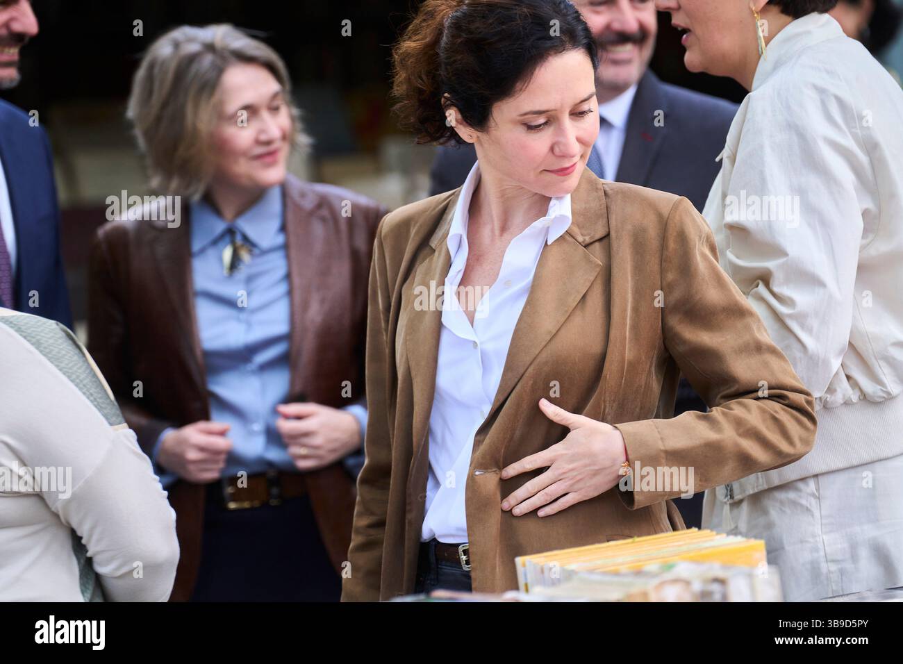 Isabel Diaz Ayuso, President of Madrid visits to the permanent book ...