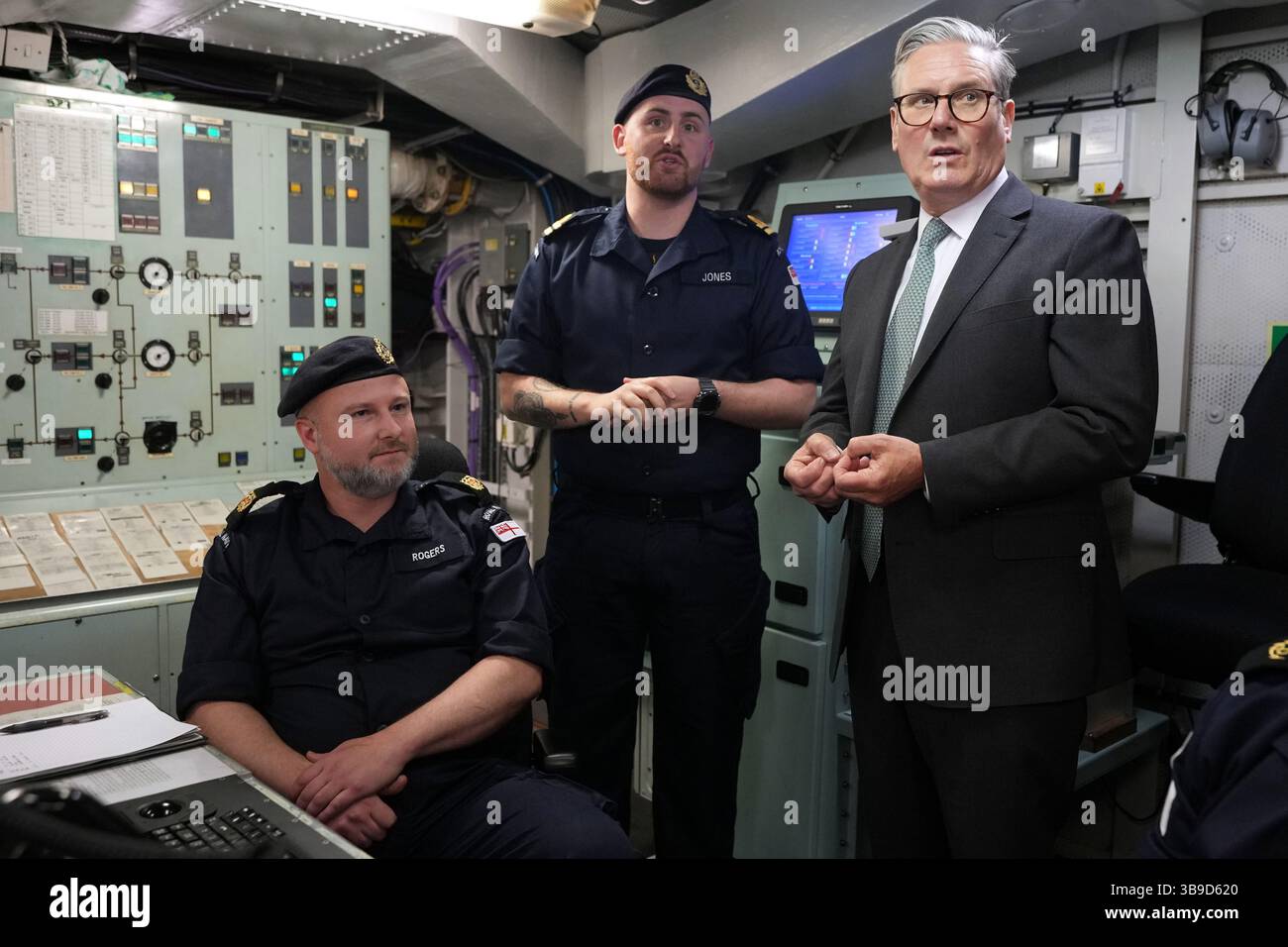 Prime Minister Sir Keir Starmer meets members of the Royal Navy on the ...